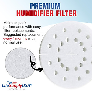 LifeSupplyUSA Humidifier Filter Replacement Anti-Mineral Pad Compatible with Air-O-Swiss Humidifier, AOS A451 S450 (6-Pack)