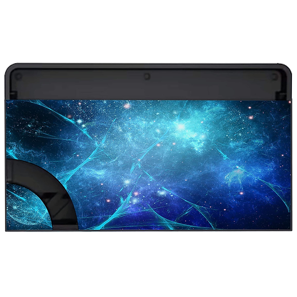 PlayVital Full Set Protective Stickers for Nintendo Switch OLED Model, Customized Vinyl Decal Skins for Switch OLED Console & Joycon & Dock & Grip - Blue Nebula