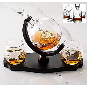Verolux Whiskey Decanter 2 Sets in Gift Box - Christmas Holiday, Birthday gifts for men and women - Home Bar Accessories for Bourbon, Scotch, Liquor, Whisky, Gin, Rum, Tequila, Vodka and Brandy