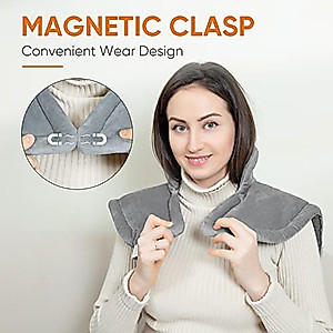 SAROO Heating Pad for Neck and Shoulders, Electric Neck Heating Pad for Neck Pain, Shoulder Heating Pads with 9 Heat Settings - 2 Hour Auto-Off with Countdown, Stay on, Wearable Heated Neck Wrap