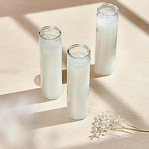 Simply Soson 2x8 inch Ivory Devotional Candles in Glass Jar - 3 Pack - 90 Hours – Prayer Candle - Tall Pillar Candles for Religious, Memorials, Party Decor