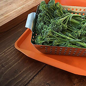 Yukon Glory 3-Piece Mini Grill Baskets for Outdoor Grill, Includes Bonus Scrubbing Pads, Grilling Accessories for All Grills & Smokers - Grilling Gifts for Men