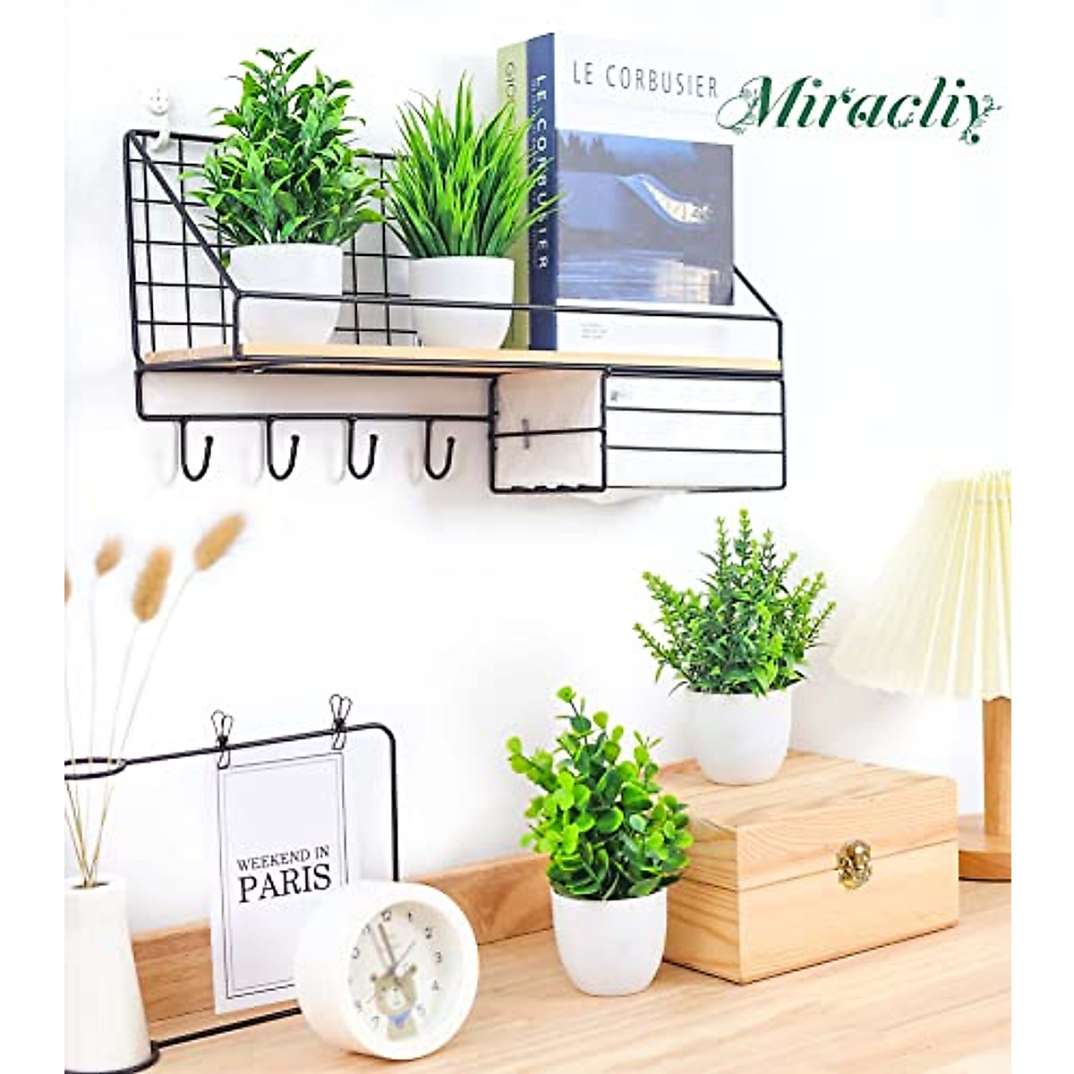 Miracliy 4 Packs Fake Plants Small Artificial Faux Plants Indoor for Home Office Farmhouse Bathroom Decor