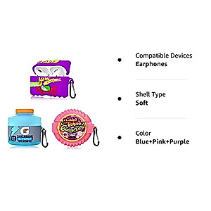 3Pack Cute Case for Airpods Pro 2nd/1st Case Cover,3D Cartoon Funny Food Design Full Protective Soft Silicone Case for Apple Airpods Pro 2nd Generation/Airpods Pro with Keychain for Women Boys Girls