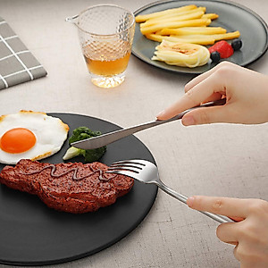 Devico Matte Silverware Set, 20-Piece 18/10 Stainless Steel Flatware Cutlery Utensils Tableware Set Service for 4, Great Gift for Friends/Family, Dishwasher Safe (4 sets, Silver-A)