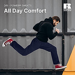 Russell Athletic Big and Tall Sweatpants for Men – Fleece Open Bottom Sweatpants Black