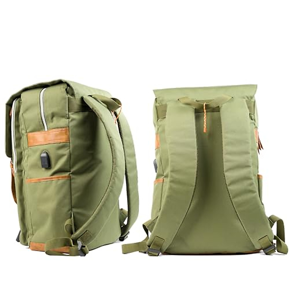 Chef Knife Bag with Leather Knife Roll Holds 10 Knives-Travel Friendly Tool bag backpack with USB Charging Port- Ample Storage Knife Carrying Case w/Back Pocket for Laptop-Sturdy & Stylish Chef Bag