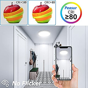 5Pack 9Inch Flush Mount Ceiling Light White,18 Watt 5000K LED Ceiling Light Fixture, Ultra Slim Close to Ceiling Light Fixture, Round Flat Low Profile Ceiling Lamp For Kitchen Bedroom Basement Hallway