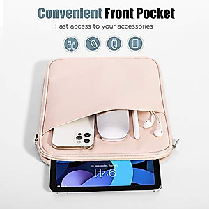 TiMOVO 9-11" Tablet Sleeve for iPad 10th Gen. 10.9", iPad 9th/8th/7th Gen. 10.2", iPad Air 11/Air 5th/4th Gen. 10.9",Galaxy Tab A9+/A9 Plus 11", Protective Bag with Pocket, Pink