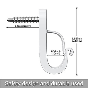 YPMYG 40 Pieces Q-Hanger, Christmas Lights Hanger Hooks with Screw for Easy Release Outdoor Wire and Fairy Lights, Christmas Light House Garage New Year Party, Led Fairy Lights. (40, White)