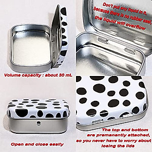 Mini Skater Small Metal Portable Storage Box, Mini Rectangle Empty Hinged Tins with Lid, Home Organizer for Drawing Pin, Pills, Candies, Earring and Jewelry Craft, 4Pcs(Black & White)