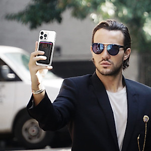 doeboe Phone Wallet, Card Holder for Phone Case, Stick on Leather Credit Card Holder for Cell Phone, Reusable Sticker, Pull-out Design, Compatible with iPhone 14, Samsung, Android and All Smartphones