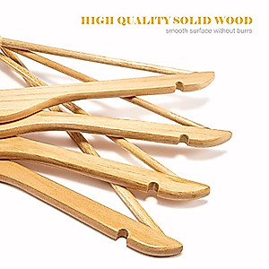 Cozymood Sturdy Wooden Hangers 20 Pack Durable & Slim Clothes Hanger with 360° Rotatable Hook Natural Finish & Notches Wood Hangers Premium Coat Hanger for Closet Clothes Hangers (Natural)