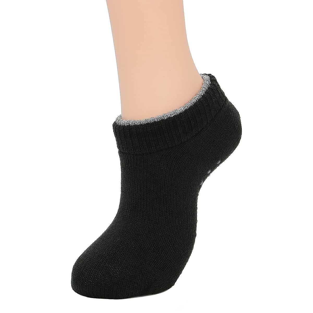 Slipper Socks for Women with Grippers Non Slip Christmas Socks Fuzzy Socks Comfy Winter Hospital Socks Warm Black 1 Pack