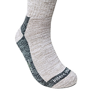 Insect Shield Midweight Hiking Socks With Permethrin Bug Repellant - Protective Clothing for Men & Women, Khaki, Medium