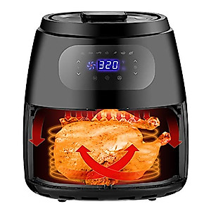 SUPER DEAL 7.6 QT Air Fryer Oven Cooker with 7 Cooking Presets Auto Shut off & Timer Dishwasher Safe Parts Recipes & CookBook, 1700W, Black