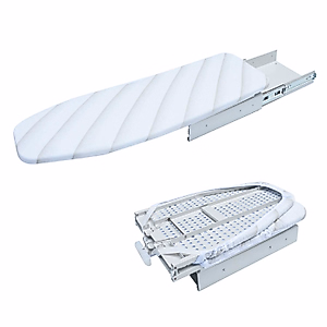 MYOYAY Ironing Board, Retractable Pull Out Ironing Board, 180 Degree Rotation Foldable Ironing Board, with Heat Resistant Cover, Drawer Mounted, Space Saving