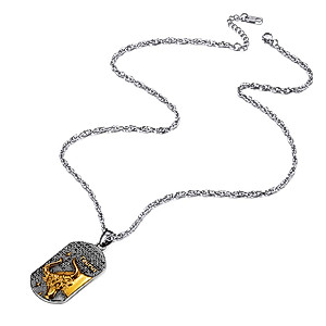 Hip Hop Taurus Necklace for Men Women Dog Tag Zodiac Jewelry Stainless Steel pendant with Chain