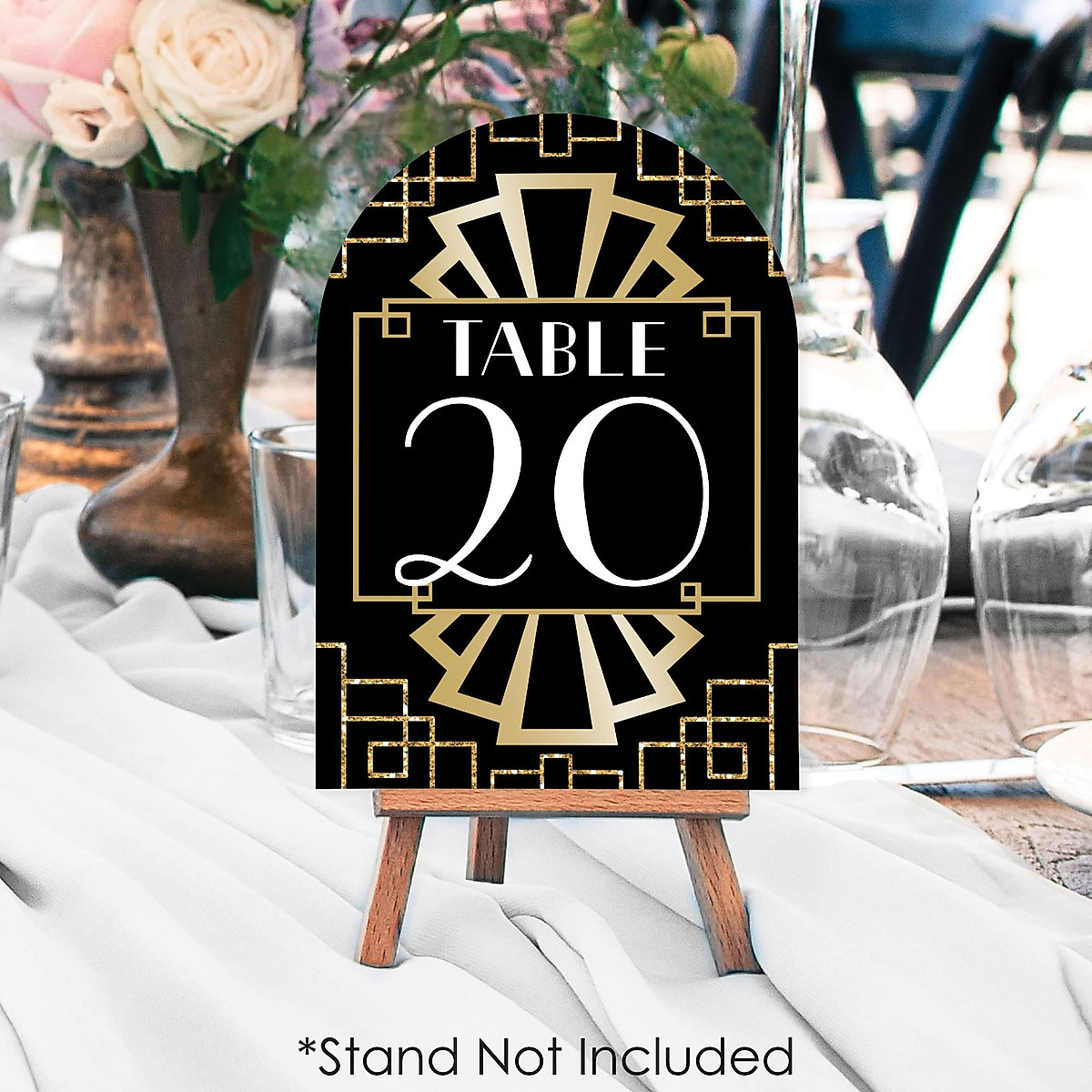 Big Dot of Happiness Roaring 20’s - 1920s Art Deco Jazz Party Double-Sided 5 x 7 inches Cards - Table Numbers - 1-20