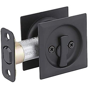 Kwikset 335SQT-514 Privacy Pocket Door Locks, Matte Black