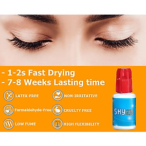 2 Bottles Sky Glue S+ for Eyelash Extension 5ml - Powerful Strong Professional Black Bonding Adhesive for Lash Extensions / 1-2s Fast Drying / 6-8 Weeks Lasting time TUBeauty