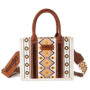 Wrangler Purse for Women Boho Aztec Tote Bag Hobo Shoulder Top Handle Handbags with Wide Guitar Strap christmas gift fall collection XY7 WG2202-8120SCF