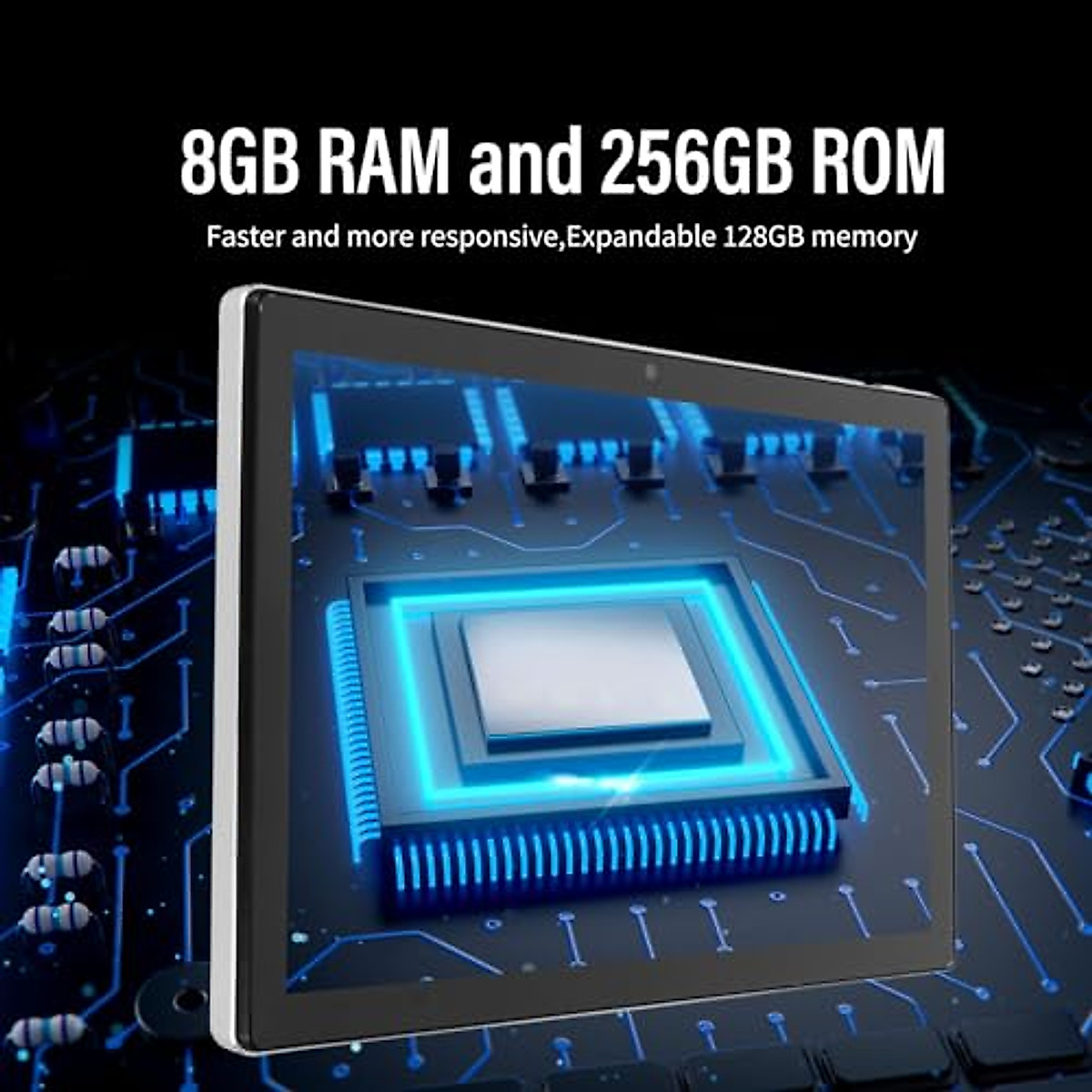 SHYEKYO 10.1 Inch Tablet, 5G WiFi Tablet 100-240V Dual Speakers 7000mAh for Office for Android 13 (US Plug)