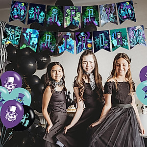 𝓗𝓪𝓾𝓷𝓽𝓮𝓭 𝓜𝓪𝓷𝓼𝓲𝓸𝓷 Party Decorations, Birthday Party Supplies from 𝓗𝓪𝓾𝓷𝓽𝓮𝓭 𝓜𝓪𝓷𝓼𝓲𝓸𝓷 Party Supplies include Banners - Cake Toppers - 12 Cupcake Toppers - 18 Balloons