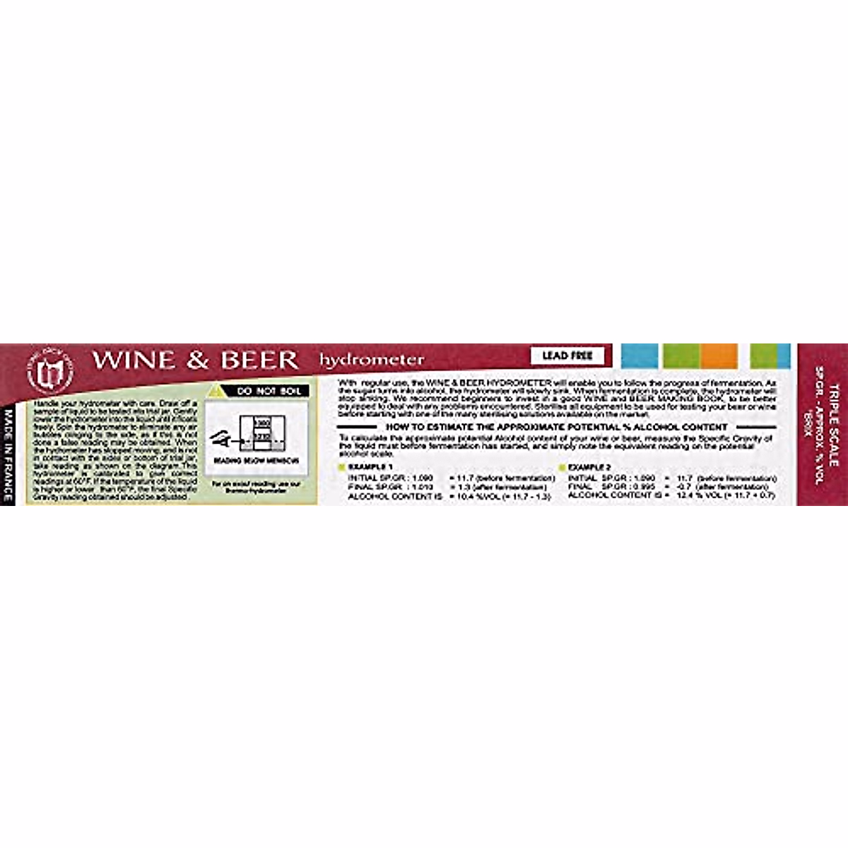 Hydrometer - Triple Scale Hydrometer for Home Brewing - Beer and Wine