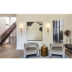 Tumgog Battery Operated Wall Light Set of 2，with Remote Control Dimmable Not Hardwired Wall Sconce Fixtures，Battery Powered Eye Protection Wall Lamp No Wiring Required (Color : Gold)