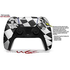 WraptorSkinz Skin Wrap compatible with Sony PS5 DualSense Controller Checkered Racing Flag (CONTROLLER NOT INCLUDED)