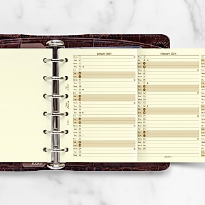 FILOFAX Calendar Insert Pocket Year Planner Cotton Cream (E) 2024