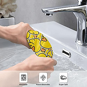 Cute Duck Bath Hand Towels Duck Pattern Face Towel Breathable Dish Towels for Bathroom Kitchen Yoga Spa Gym Beach Use