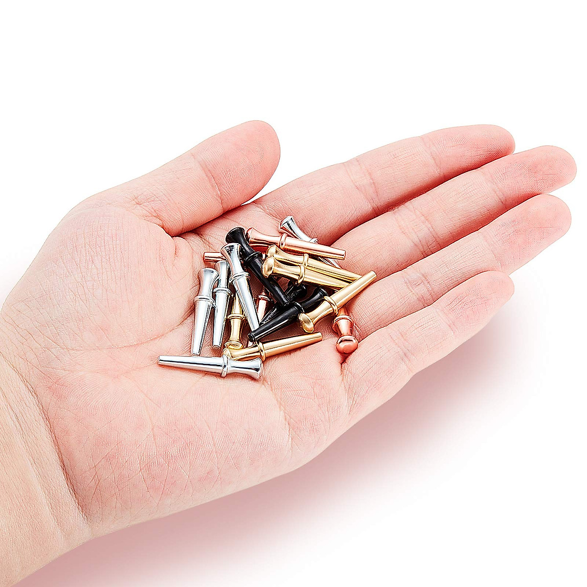 48 Pcs Metal Cribbage Pegs Cribbage Board Pegs Metal Nails Fit 1/8 Holes Toy Game Accessories with Drawstring Storage Pouch for Cribbage Traditional Board Game, 4 Colors