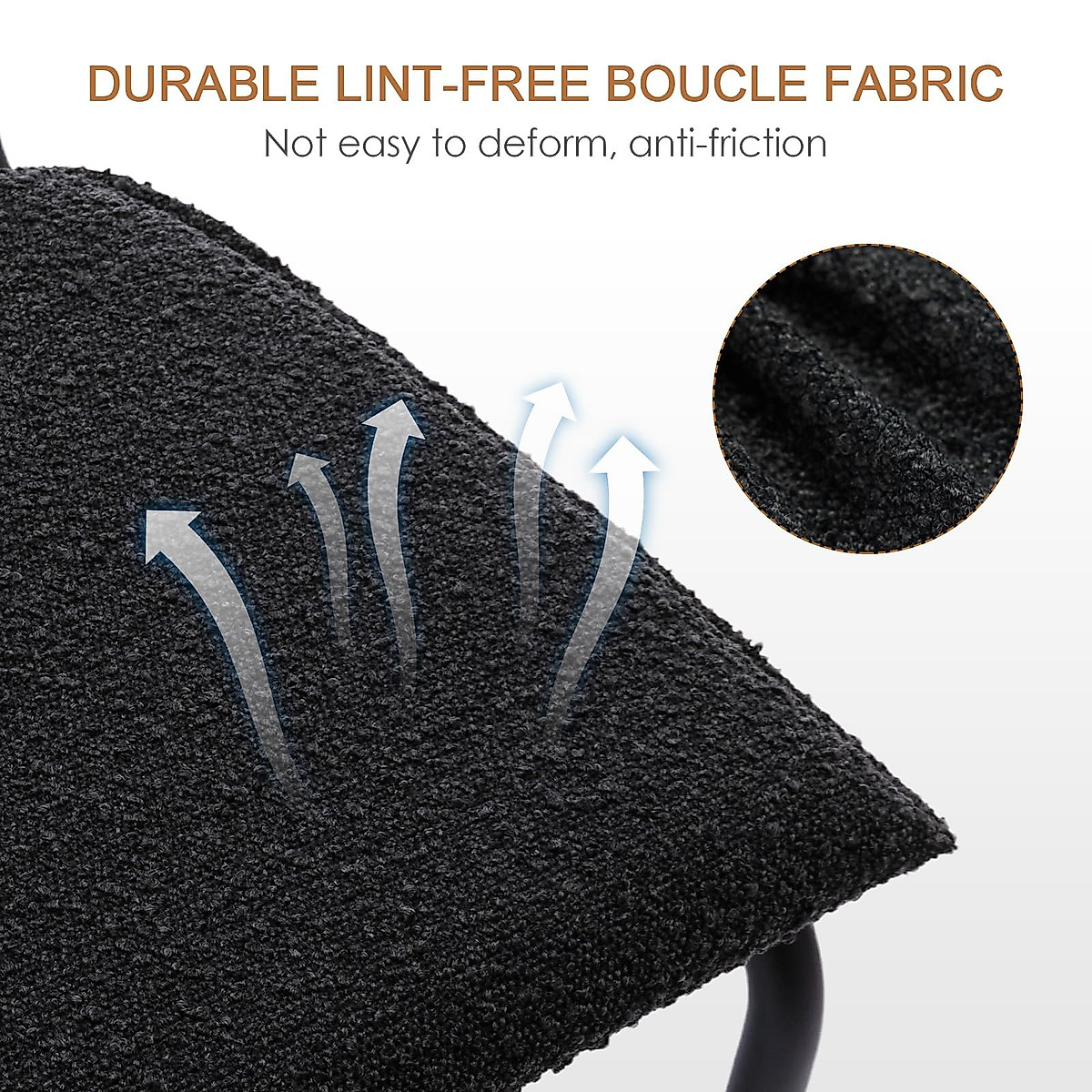 Zesthouse Natural Rattan Dining Chairs Set of 2, Modern Kitchen Chairs with Solid Wood Back for Dining Room Living Room, Mid Century Breuer Design Inspired, Upholstered Boule Fabric, Black