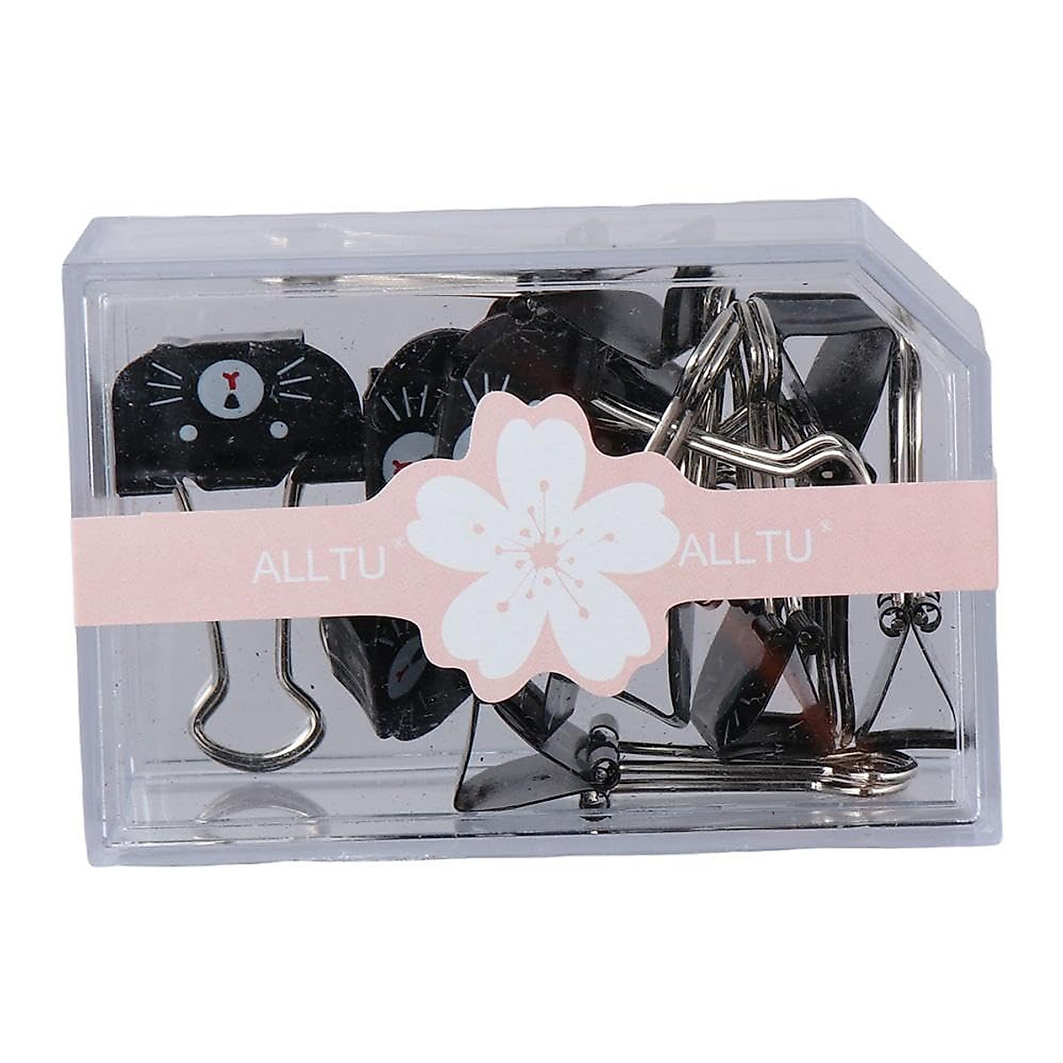 dohobby Cat Metal Binder Clips, Black Medium Paper Clamps Binder Clips, Book Clip Set, for Home Desk Organizers Office Supplies, 12Pcs