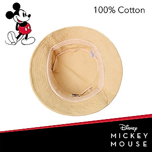 Disney Mickey Mouse Bucket Hat, Packable Travel Hat, Tan, Medium/Large