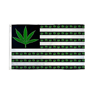 Home and Holiday Flags Marijuana Leaf USA Flag Flag Pot Party Banner Hippie Pennant Dorm Room Sign 3x5