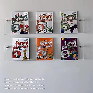 2-Pack Acrylic Magazine Holder Brochure Holder, 17" Record Holder Magazine Rack, Fashion Hanging Bookshelf Literature Storage Rack for Waiting Room, Living Room, Office, Clear 17 Inch