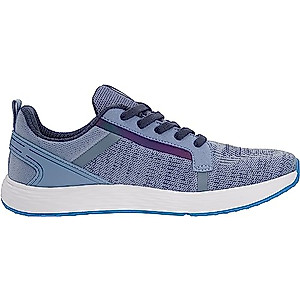 WHITIN Men's Wide Width Toe Box Road Running Shoes Zero Drop Size 9.5 Outdoor Workout Jogging Knit Rubber Stylish Lace up Cushioned Light Blue 43