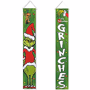It's December Christmas Porch Sign, Christmas Hanging Banner Flag, Courtyard Indoor And Outdoor Party Holiday Ornament (12 x 72 inches)