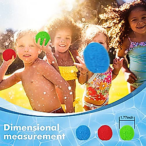 Reusable Water Balloons, 70 Pcs Water Balls, Cotton Balls for Water Fight Outdoor, Splash Summer Fun Toys for Kids Outside, Water Soaker Balls for Pool Trampoline and Beach, Summer Activities Balls