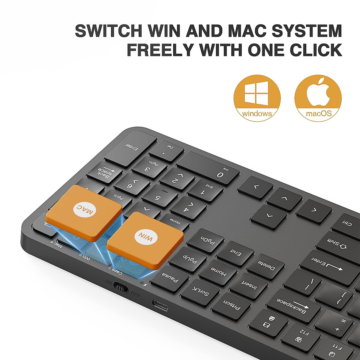 Backlit Wireless Keyboard and Mouse for Mac, ProtoArc KM100 Ultra Slim Backlit Wireless Keyboard, Rechargeable Silent Keyboard Mouse Combo for Mac OS, Windows 7/8/10, MacBook Air/Pro, Laptop (Black)