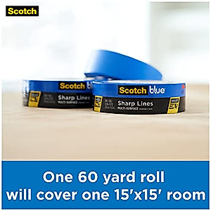 Scotch Painter's Tape 2093-48TC3 2093 Sharp Lines Multi-Surface Painters Tape, 3 rolls, Blue, 3 rolls