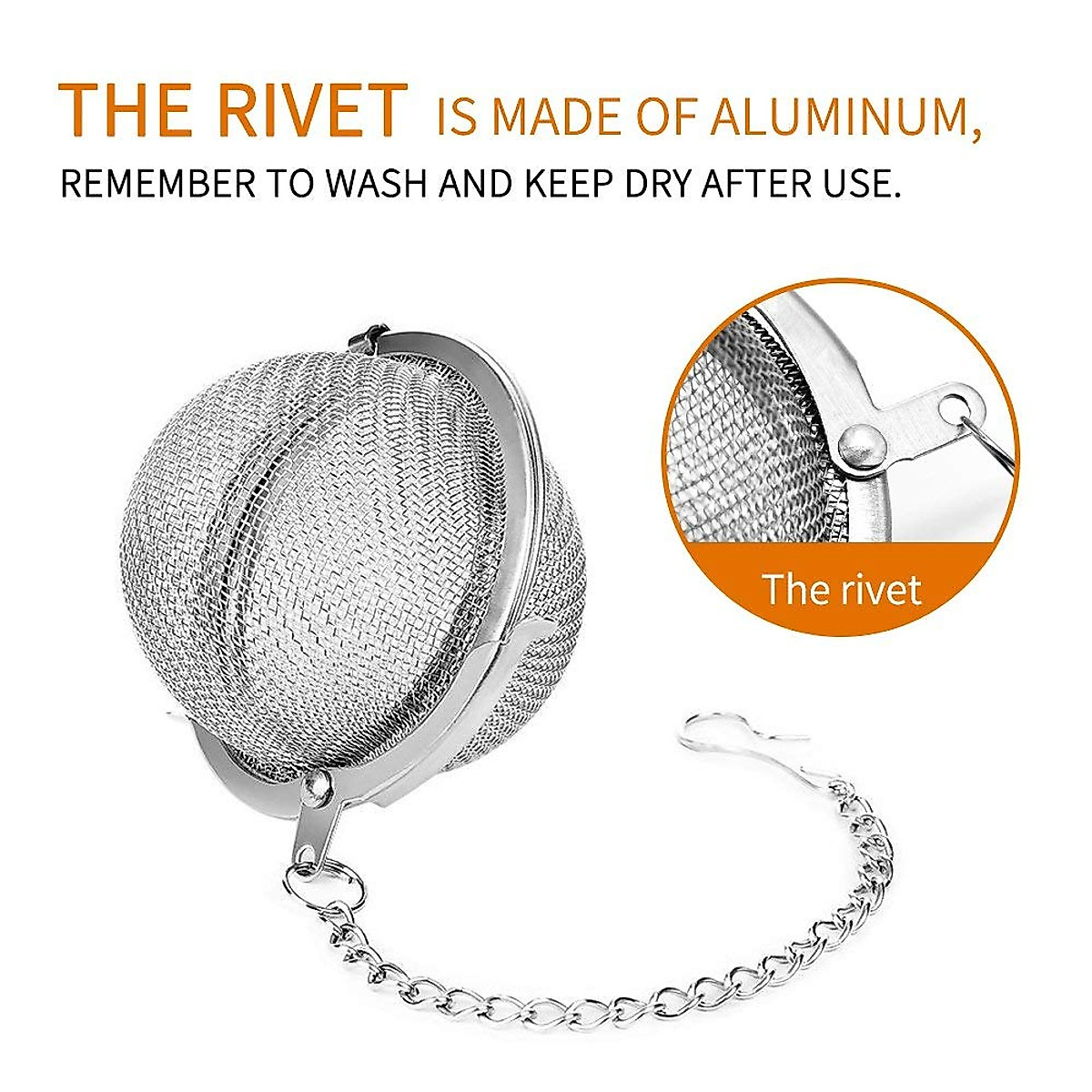 Fu Store 2pcs Stainless Steel Mesh Tea Ball 2.1 Inch Tea Strainers Tea Infuser Strainer Filters for Tea