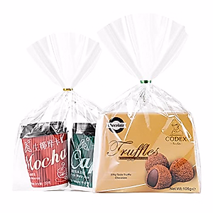 Cellophane Bags 9x12, 50Pcs Clear Bags for Gifts Cello Bags with Twist Ties Cellophane Treat Goodie Bags for Party Wedding Birthday Gift Wrapping Bakery Cookie Candies Toast Dessert