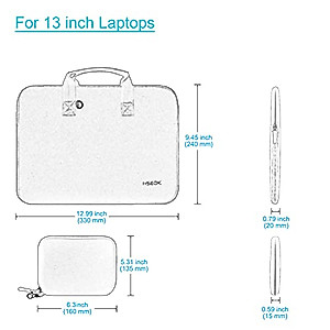 HSEOK Elastic Laptop Case 12.9 13 inch Sleeve Handbag with Small Case for 13 inch MacBook Air/Pro M2/M1, 12.9" iPad Pro 6th/5th/4th/3rd Gen, XPS13 and More 12.9-13 inch NoteBooks - Pink