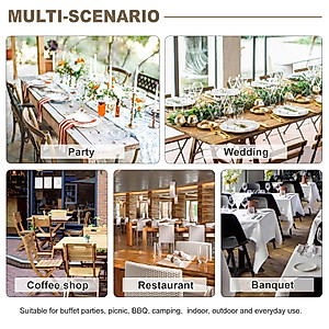 sancua 6 Pack White Tablecloth 60 x 84 Inch, Rectangle Table Cloth for 4ft Table - Stain and Wrinkle Resistant Washable Polyester Table Cover for Dining Wedding Banquet Party Buffet Restaurant