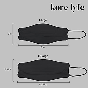 [10 PCS] 25% LARGER KF94 Face Mask - X-LARGE BLACK - [Made in Korea] - In 5 PCS Reclosable Package - Breathable Premium Quality - [Package in English]