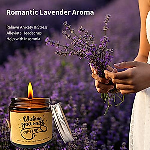 Funny Engagement Scented Candles Relaxing Lavender for Couples, New Weds (Wish You Much Happiness, 7 OZ / 200 Gram)